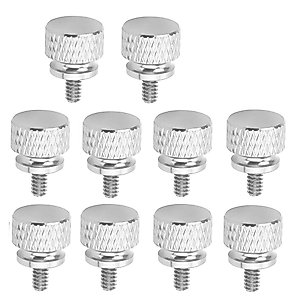 YATENG 10-pcs Anodized Aluminum Computer Case Thumbscrews (6-32 Thread) for Computer Cover / Power Supply / PCI Slots / Hard Drives DIY Personality Modification & beautification (Silver)