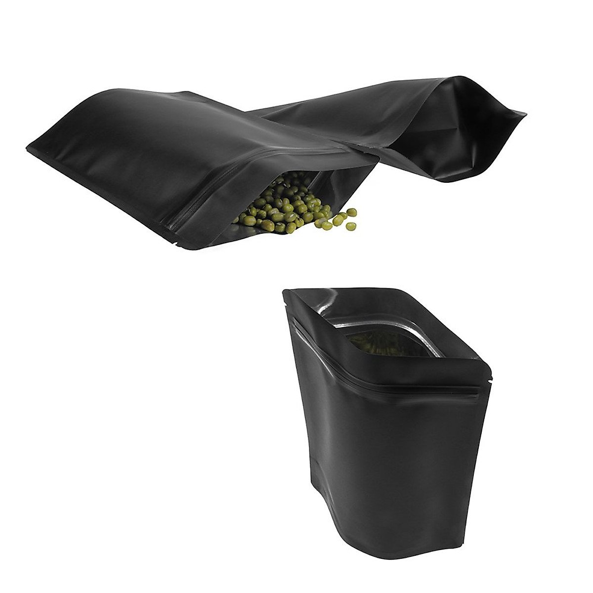 GooGou Matte Black Resealable Zip Mylar Bag Food Storage Aluminum Foil Bags Smell Proof Pouches 50pcs (4.33x6.69 in)