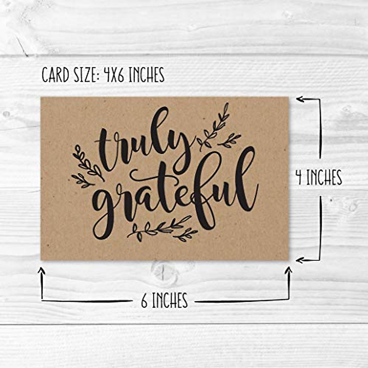 24 Rustic Kraft Thank You Cards With Envelopes, Great Note For Adult Funeral Sympathy or Gift Gratitude Supplies For Grad, Birthday, Baby or Country Bridal Wedding Shower For Western Boy or Girl