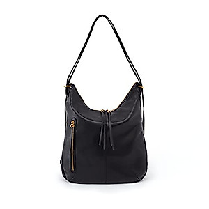 HOBO Merrin Tote Bag For Women - Genuine Leather Construction With Top Zipper Closure, Functional and Durable Stylish Bag Black One Size One Size