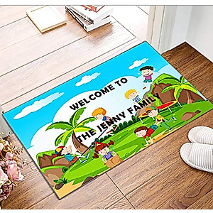 Custom Personalized Door Mat, Customized Photo Text Non-Slip Washable Mat for Bedroom Room Garden Office, Home Decorative (23"x46")