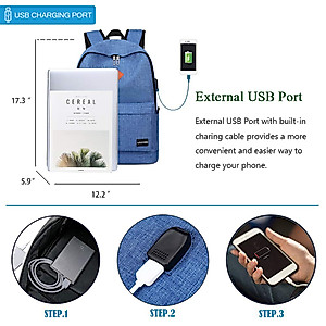 LACATTURA College Backpack, Water Resistant Laptop Rucksack