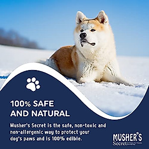 Musher's Secret Dog Paw Wax 200 g (7oz) - Moisturizing Dog Paw Balm that Creates an Invisible Barrier That Protects and Heals Dry Cracked Paws - All-Natural with Vitamin E and Food-Grade Ingredients
