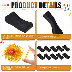 Yeshone 10 Pcs Children Violin Shoulder Rest Sponge Foam Violin Shoulder Pads Kids Soft Violin Sponge with Rubber Bands for Wedding Concerts Party, 3/4-1/2