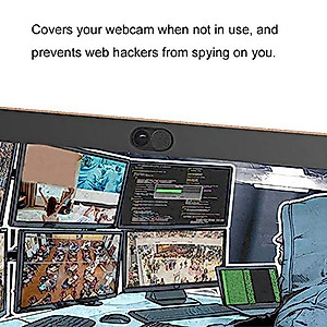 HOVTOIL 6Pcs Webcam Cover Ultra-Thin Webcam Covers Web Camera Sticker Cover Cap Compatible with Laptop MacBook Easy to Use Black