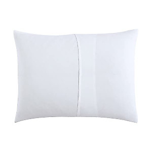 Vera Wang - Queen Duvet Cover Set, Luxury Cotton Bedding with Matching Shams, All Season Home Decor (Waffle Stripe White, Queen)