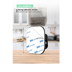 Aikzik Adhesive Hooks - 4 Pack Towel Wall Hooks for Bathrooms, Stainless Steel Waterproof Shower Sticky Hooks for Hanging, Matte Black