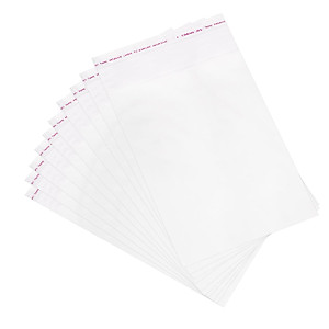 uxcell 200Pcs Clear Cello Bags, 5" x 6.5" Plastic Self Sealing OPP Cello Treat Bags Cello Poly Bags for Packing Cookies Candy Jewelry Gifts, Clear