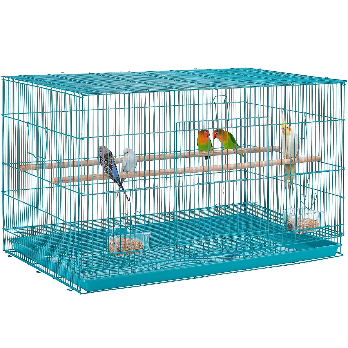 Yaheetech Flight Bird Cage Metal Extra Space Parakeet Cage for Medium Small Birds Cockatiels Conures Budgies Lovebirds