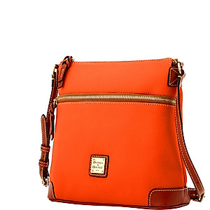 Dooney & Bourke Women's Crossbody in Pebble Grain Leather, Large Handbag with Adjustable Shoulder Strap, Clementine