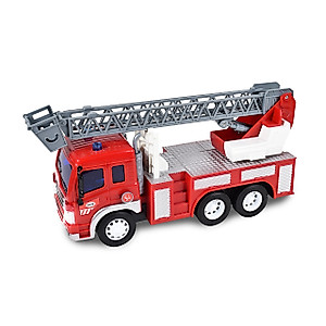 Sunny Days Entertainment Maxx Action Mini Rescue Vehicle Toy Fire Truck with Extention Ladder and Push Button Lights and Sounds (Colors and Style Purchased May Vary)