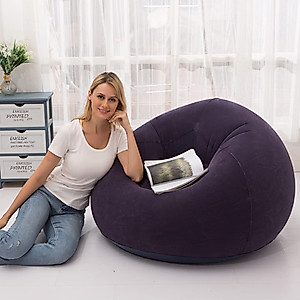 KAERMU Inflatable Deck Chair with Air Pump, Lounger Sofa for Indoor Living Room Bedroom, Chaise Lounges (Blue)