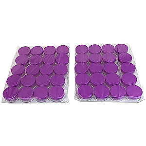 50 Empty 5 Grams Acrylic Clear Round Jars - BPA Free Containers for Cosmetic, Lotion, Cream, Makeup, Bead, Eye shadow, Rhinestone, Samples, Pot, Small Accessories 5g/5ml (Purple Lid)
