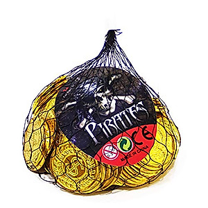 TCOTBE Pirate Gold Coins Plastic Set of 100,Play Gold Treasure Coins for Play Favor Party Supplies, Pirate Party, Treasure Hunt Game and Party Favors