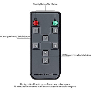 4K@60Hz HDMI Switch 5 Port Awakelion Premium 5 in 1 Out 4K HDMI Switcher with IR Remote Support Auto-Switch, HDMI 2.0,HDCP 2.2,UHD,HDR,Full HD,3D,1080P(Upgraded Version)…