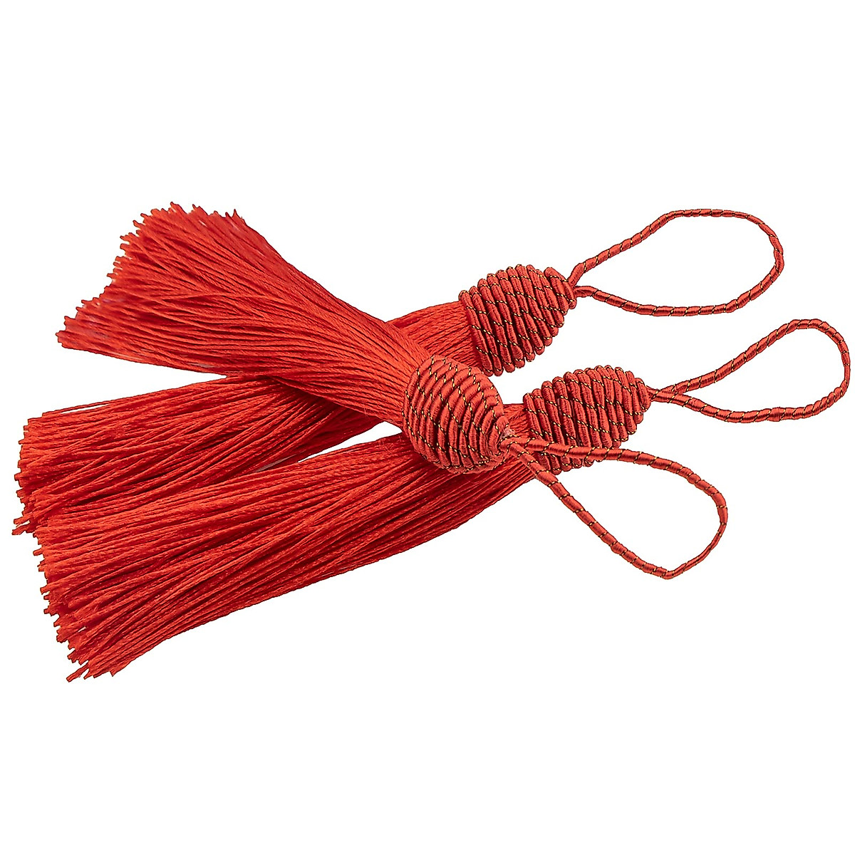 VAPKER Bookmark Tassels 20Pcs 15cm/6 Inch Red Tassels with Pineapple Head Sewing Tassels Silky Floss Mini Craft Tassels with Cord Loop for Keychain Earring Jewelry DIY Craft