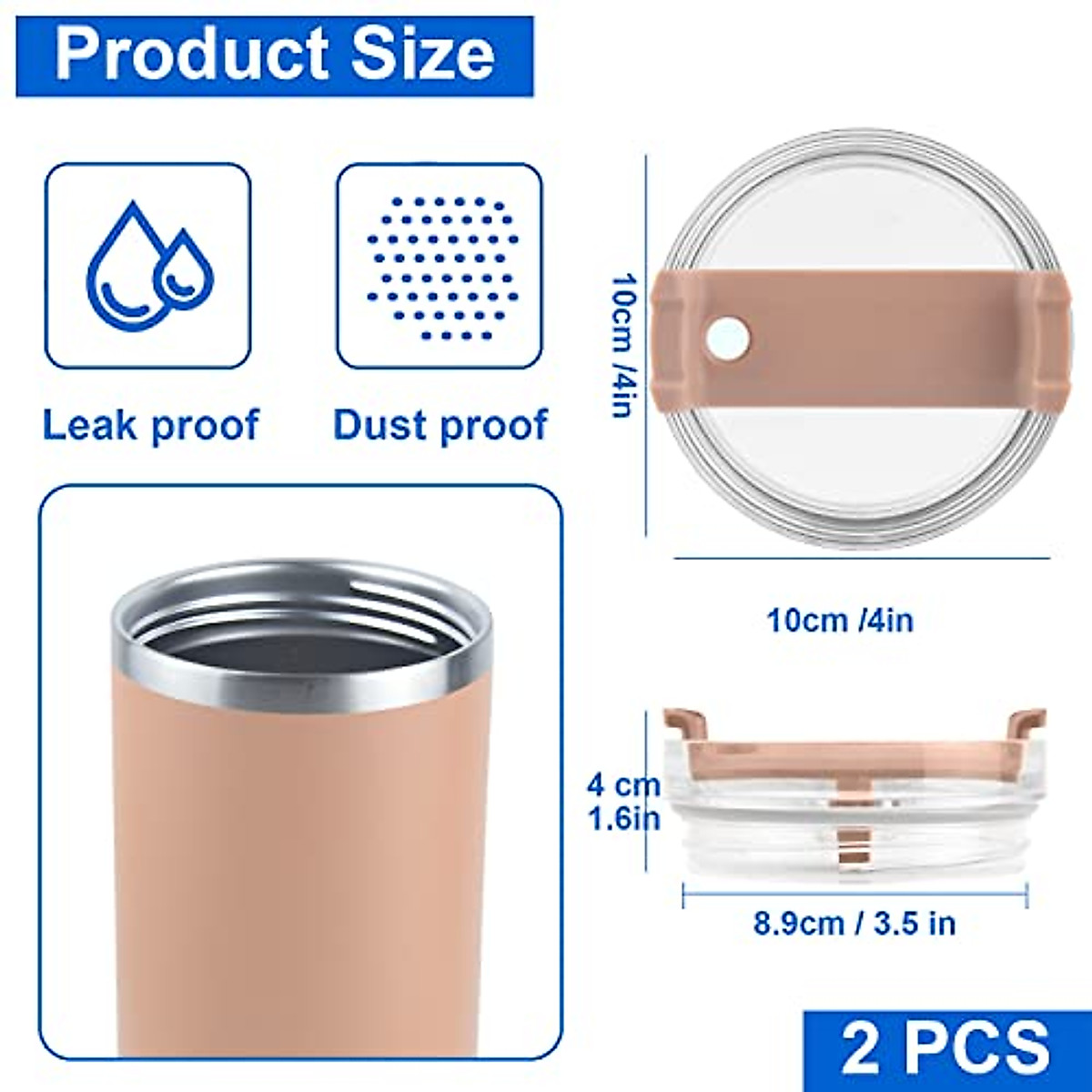 HeyMoly Tumbler Lids 2 Pack Fit for Stanley Tumbler 40 oz, Spill Proof and Splash Resistant Lids for Stanley Tumbler Cup 40 oz and other Tumbler 40 oz, Stanley Tumbler Accessories (2 Pack, Pink Dusk)