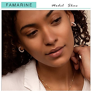 Small Pearl Hoop Earrings for Women 2 Pairs, Lightweight Pearl Hoops Jewelry