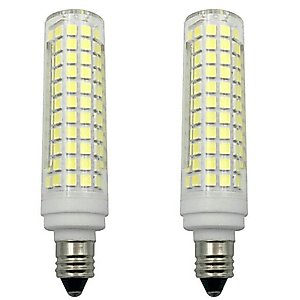 Lxcom Lighting E11 LED Corn Bulb 15W Dimmable Ceramic Candelabra Bulbs (2 Pack)- 136 LEDs 2835 SMD 1500LM Cool White 6500K 120W Equivalent T3/T4 JDE11 120V Lamp for Home Lighting