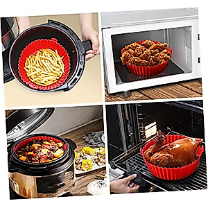 HEMOTON 2pcs Silicone Pad Air Fry Oven Round Silicone Mat Air Fryer Oven Pan Air Fryer Tray for Oven Air Fryer Silicone Liners Crisper Basket Baking Supplies Multipurpose Baking Pan Air