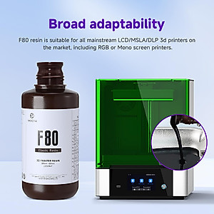 RESIONE 3D Printer Resin, F80 Elastic Resin 405nm UV-Curing Resin with High Elongation at Break High Resilience Photopolymer Resin for LCD DLP MSLA 3D Printing (Black, 1000g)