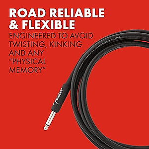 Fender Professional Series Instrument Cable, Guitar Cable 10 ft, Stage Ready with Anti-Kinking Design, Black