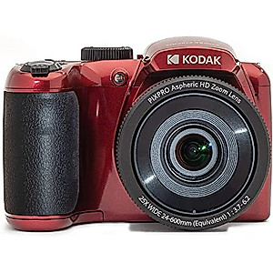 Kodak AZ255-RD PIXPRO Astro Zoom 16MP Digital Camera 25X Optical Zoom Red Bundle with Lexar 32GB High-Performance 800x UHS-I SDHC Memory Card Blue Series