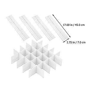 Alipis Plastic Drawers 12 Pcs Drawer Dividers Adjustable Drawer Organizer Diy Plastic Grid Closet Separator Tidy Organizer Container for Socks Underwear Makeup Plastic Storage Drawers
