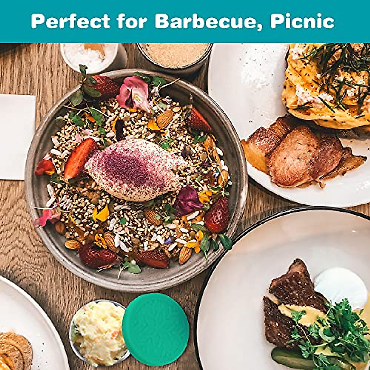 LALASTAR Salad Dressing Container, Stainless Steel Condiment Containers with Lids, Leakproof and Reusable Sauce Container, 3x1.6oz, Pink+Orange+Green