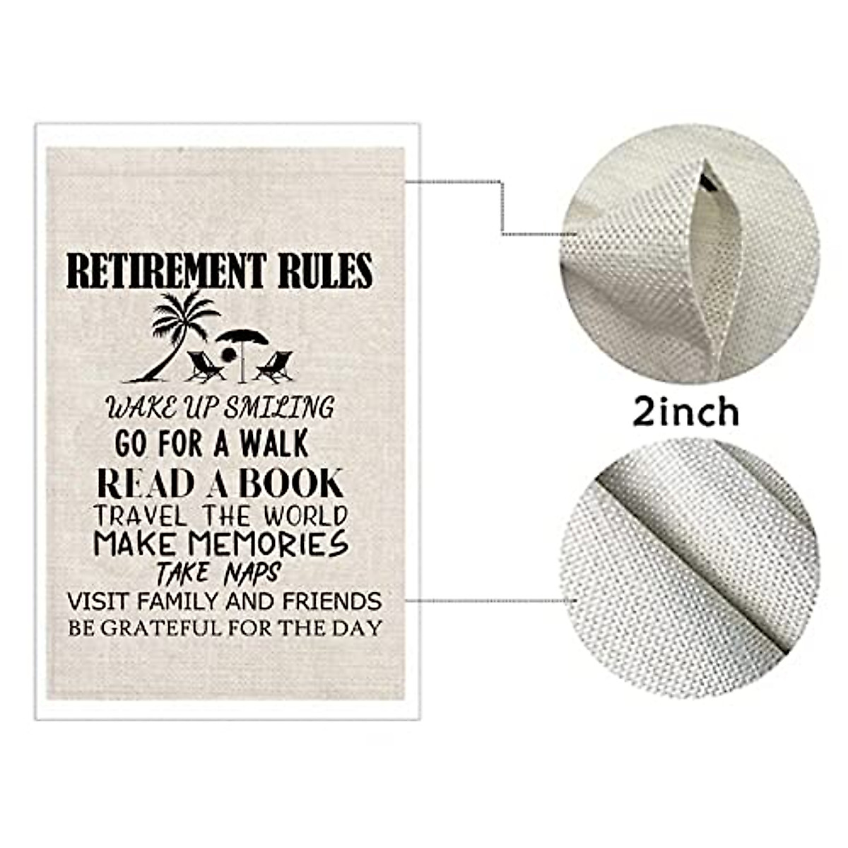 POFULL Retirement Rules Garden Flag Retirement Yard Sign Retired Nurse Teacher Coworker (Retirement Rules Flag)