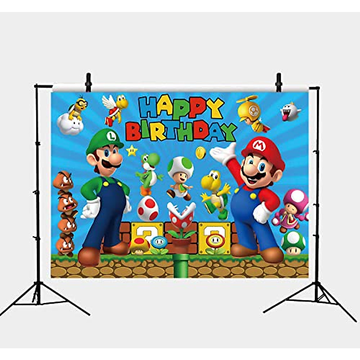 REAGTUGHT Adventure Video Game Photo Backgrounds for Children Boys 5x3ft Happy Birthday Theme Photography Backdrops Party Decor Supplies Kids Shoot Props Cake Table Decor