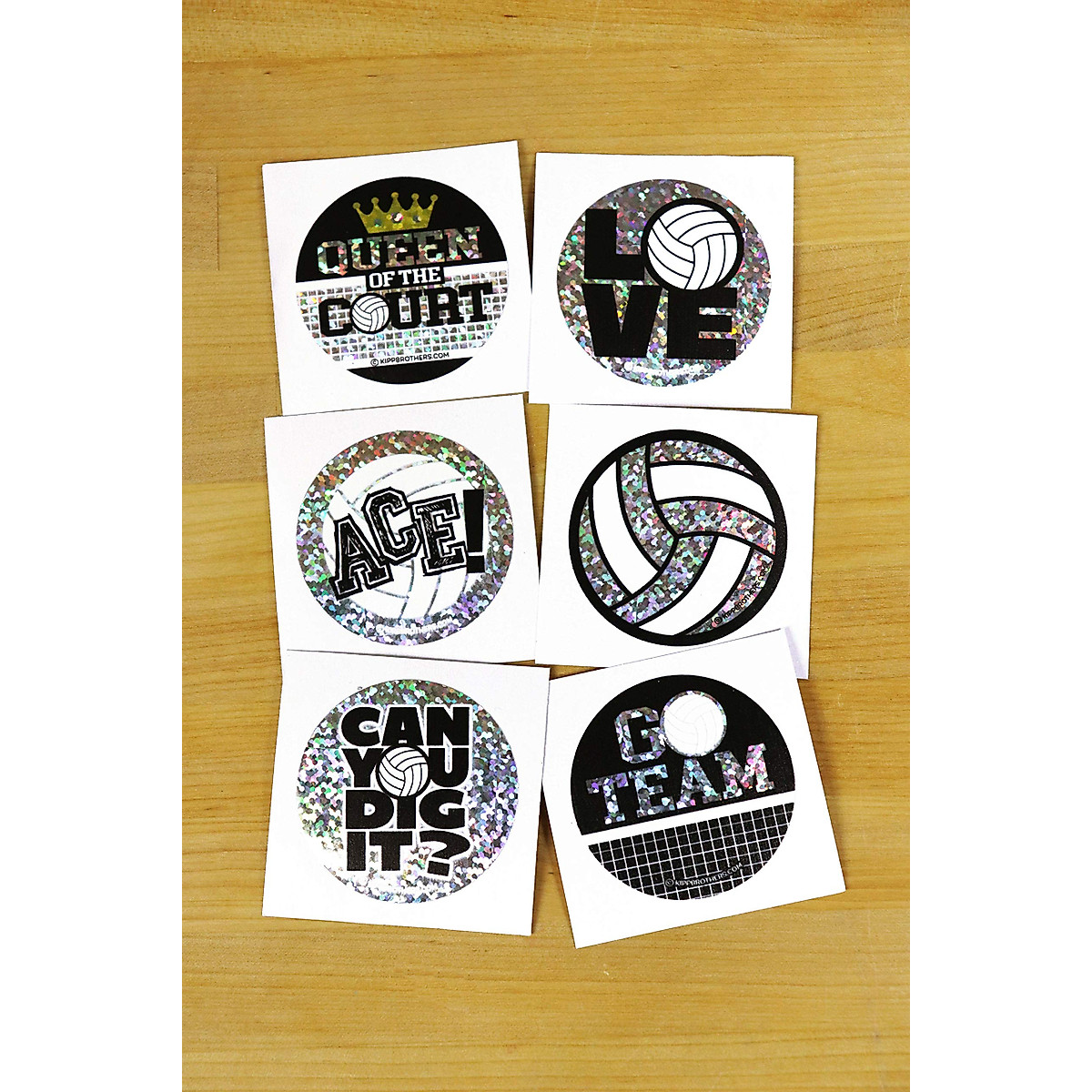 Assorted Volleyball Sports Sparkle Sticker Sheet Pack - 102 Stickers
