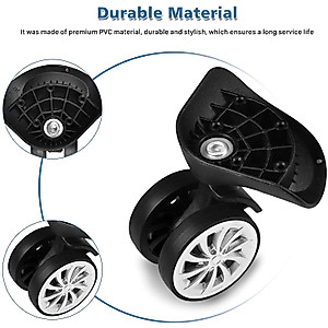 1Pair Luggage Suitcase Replacement Wheels,Swivel Durable Double Row Large Wheel Quiet Suitcase Wheels