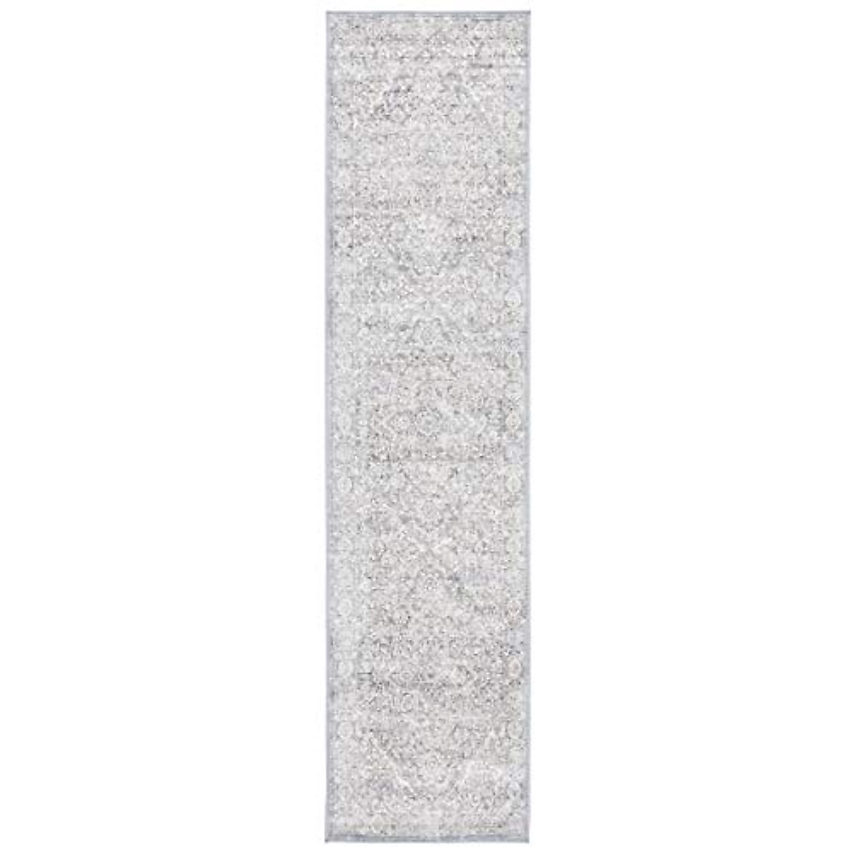 SAFAVIEH Brentwood Collection Runner Rug - 2' x 12', Light Grey & Ivory, Medallion Distressed Design, Non-Shedding & Easy Care, Ideal for High Traffic Areas in Living Room, Bedroom (BNT832F)