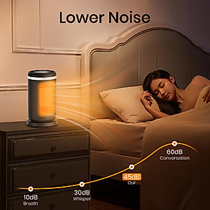 Space Heater, 1500W Portable Heaters for Indoor Use, Small Space Heater for Office, Mini Heater with Digital Display, 12H Timer, 3 Modes, 90°Oscillation, PTC Ceramic Electric Heater for Bedroom Home