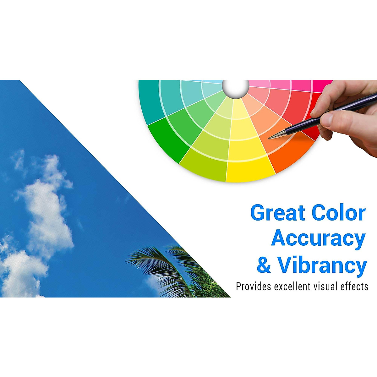 Funnytree 7x5ft Summer Tropical Beach Backdrop Seaside Island Palm Trees Photography Background for Picture Blue Sea Sky Sunshine Luau Themed Party Decorations Photo Booth Studio Props