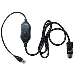 USB Adjustable 10W Mini Aquarium Heater Submersible Fish Tank Heater,Small Fish Tank Heater with LED Digital Display Thermostat, Betta Heater Turtle Heater for 1-2 Gallon Tanks