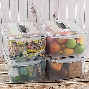 Doryh 14.5 L Clear Storage Bin with Sealed Lid, 4 Packs Plastic Airtight Food Storage Box