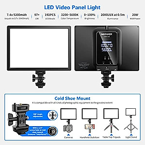 NEEWER Advanced 2.4G LED Video Light Panel Lighting Kit, 12.9" Dimmable Bi Color Soft Key Light with Remote/3200K~5600K/CRI 97+/Built in 7.4V 5200mAh Battery for Game/Live Stream/YouTube/Photography
