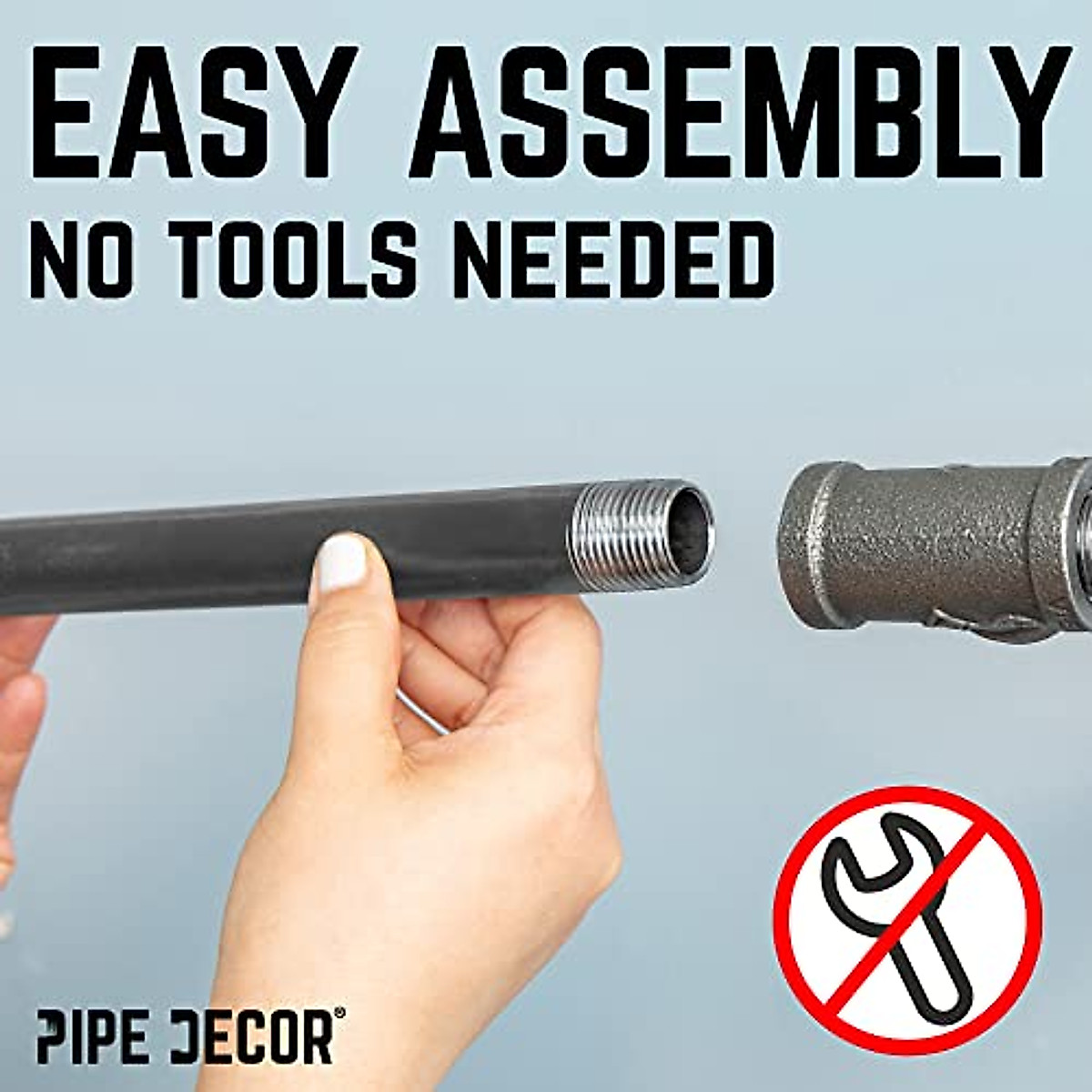 PIPE DECOR Black Steel Freestanding Tee-Style Clothing Rack Kit, DIY Industrial Pipe Coat Rack