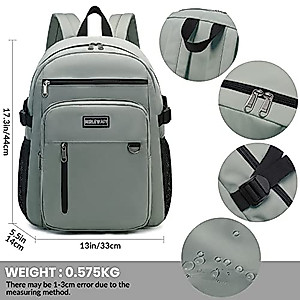 MIRLEWAIY Casual Laptop Daypack College Backpack Lightweight School Bookbag Travel Backpack Work Bag For Boys Girls, Green