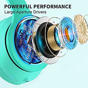 esonstyle Bluetooth Headphones Over Ear Foldable Wireless and Wired Stereo Headset with Mic Soft Earmuffs Light Weight for Phone TV PC Online Class Home Office