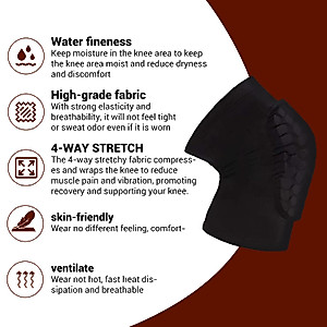 PISIQI Compression Collision Avoidance Knee Sleeve, 2 Sleeves, Black, L