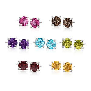 Ross-Simons 7.00 ct. t.w. Multi-Stone Jewelry Set: 7 Pairs Of Stud Earrings in Sterling Silver
