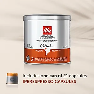 illy Coffee iperEspresso Capsules - Single-Serve Coffee Capsules & Pods - Single Origin Coffee Pods – Colombia Medium Roast with Notes of Fruit - For iperEspresso Capsule Machines – 21 Count