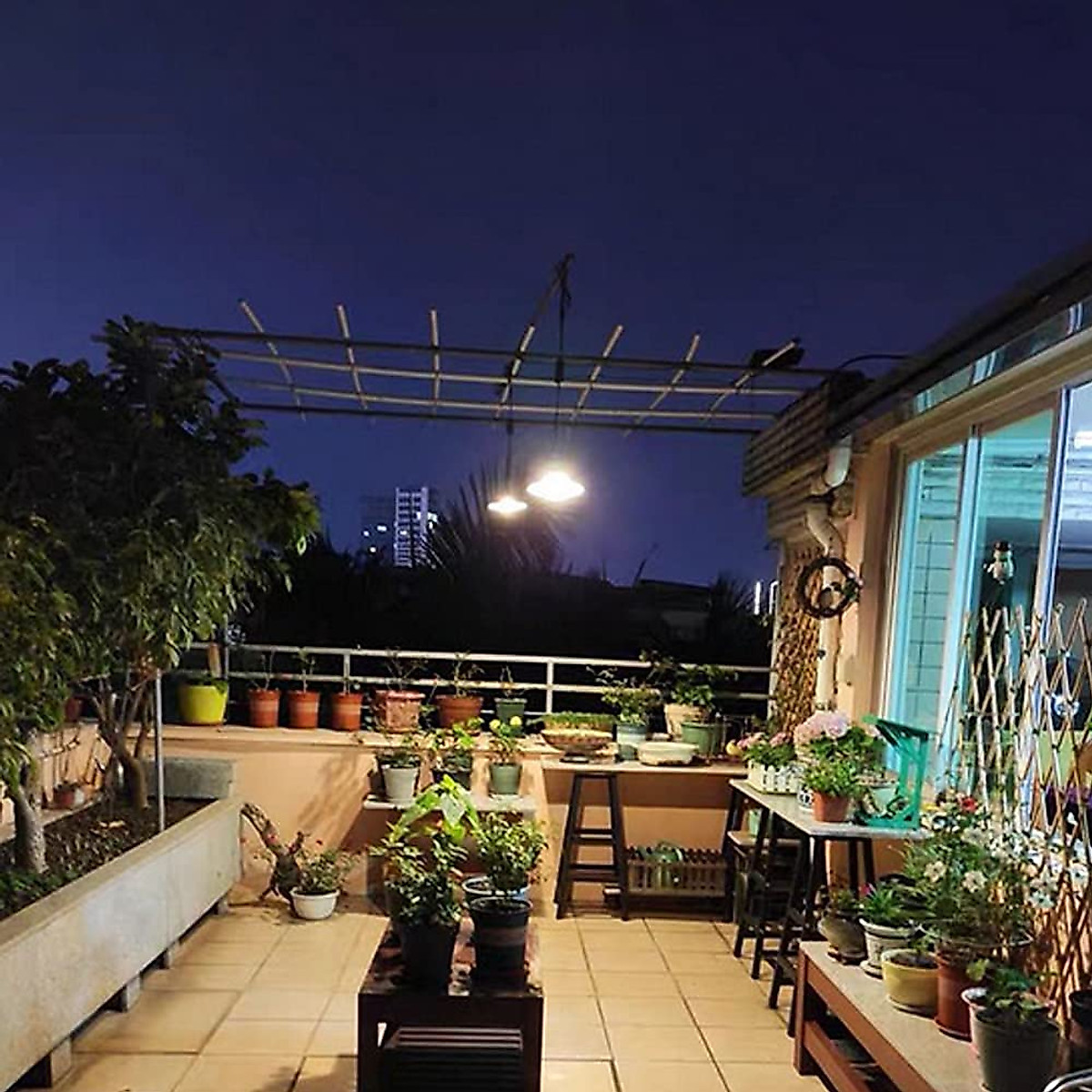 Aolyty Solar Pendant Light with Remote Control Dimmable Shed Light Waterproof Solar Powered Hanging Wall Light for Garden Yard Corridor Walkway Pathway Garage Driveway (Warm Light)