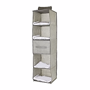 Hanging closet organizer storage shelf bedroom shelves and hanging drawer organization, small clothes and drawers system, travel collapsible wardrobe dresser