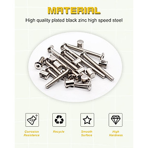 Crib Screws Hardware Replacement Kit - 28 Set Baby Bed Frame Bolts &Barrel Nuts Set for Delta/Graco/Dream On Me,M6x20/40/60/80 mm Hex Drive Socket Cap Screws Barrel Nuts