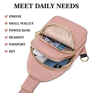 Haytijoe Antitheft Crossbody Bag for Women Travel Sling Bag Shouler Bag Fanny Packs Sling Purse(Pink)