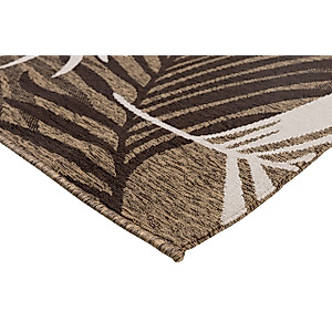 GAD Yarpeq Premium Tropical Palm Tree Leaves Indoor Outdoor Area Rug (Brown-Green, 2'7"x 3'3" Mat)